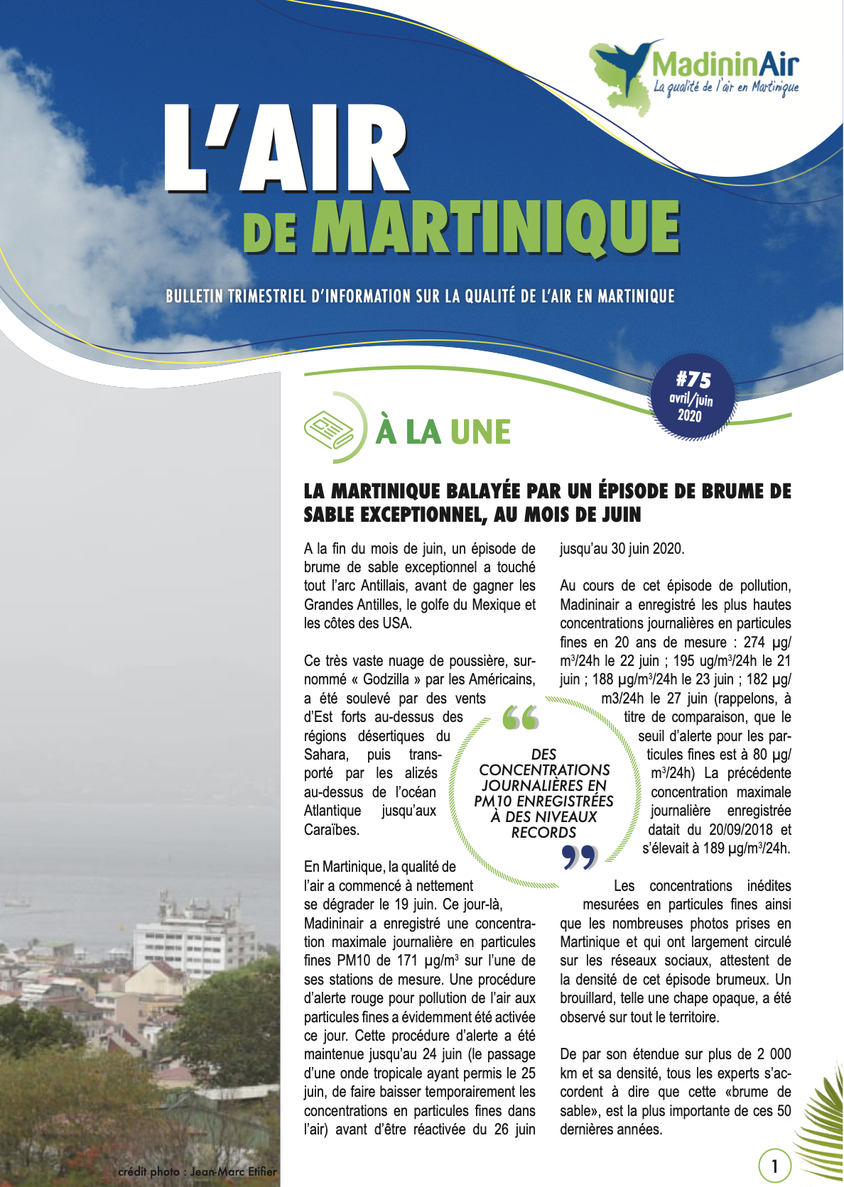 Madininair, La qualité de l'air en Martinique | A lire : L’Air de ...